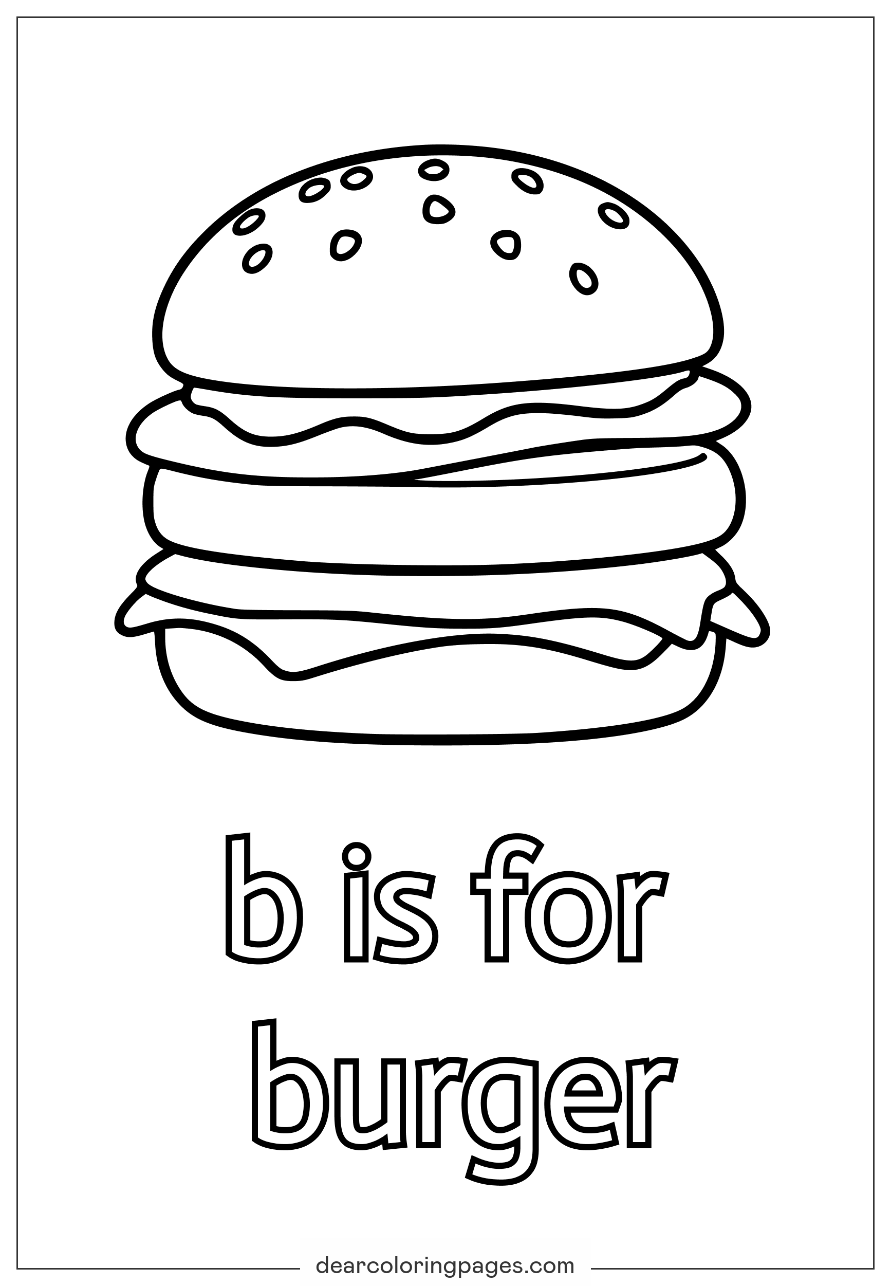汉堡涂色页 - 12个免费设计，随时打印