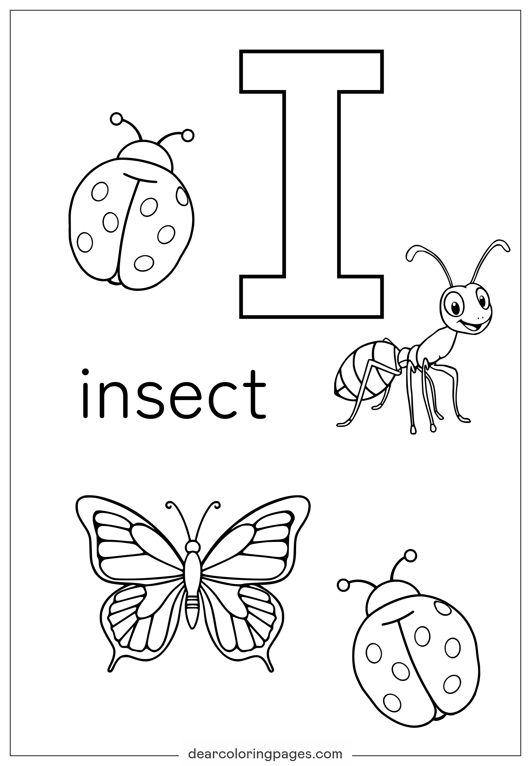 Dibujos para Colorear de Letra I - 12 Diseños Gratuitos