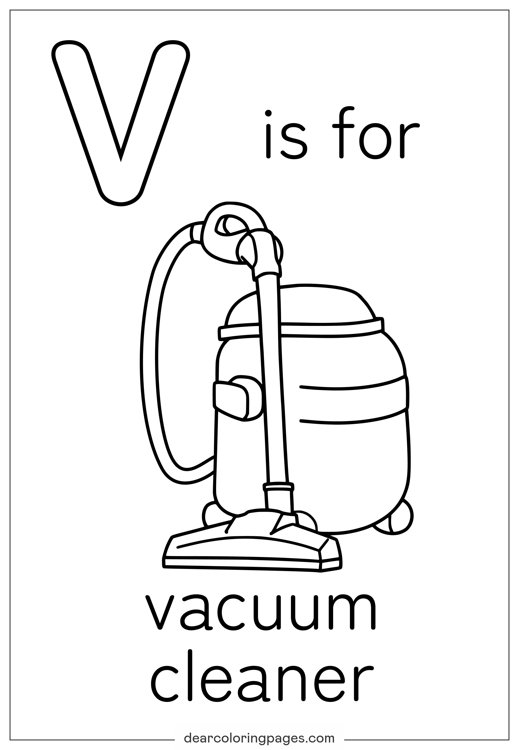 Dibujos para Colorear de Letra V - 13 Diseños Gratuitos