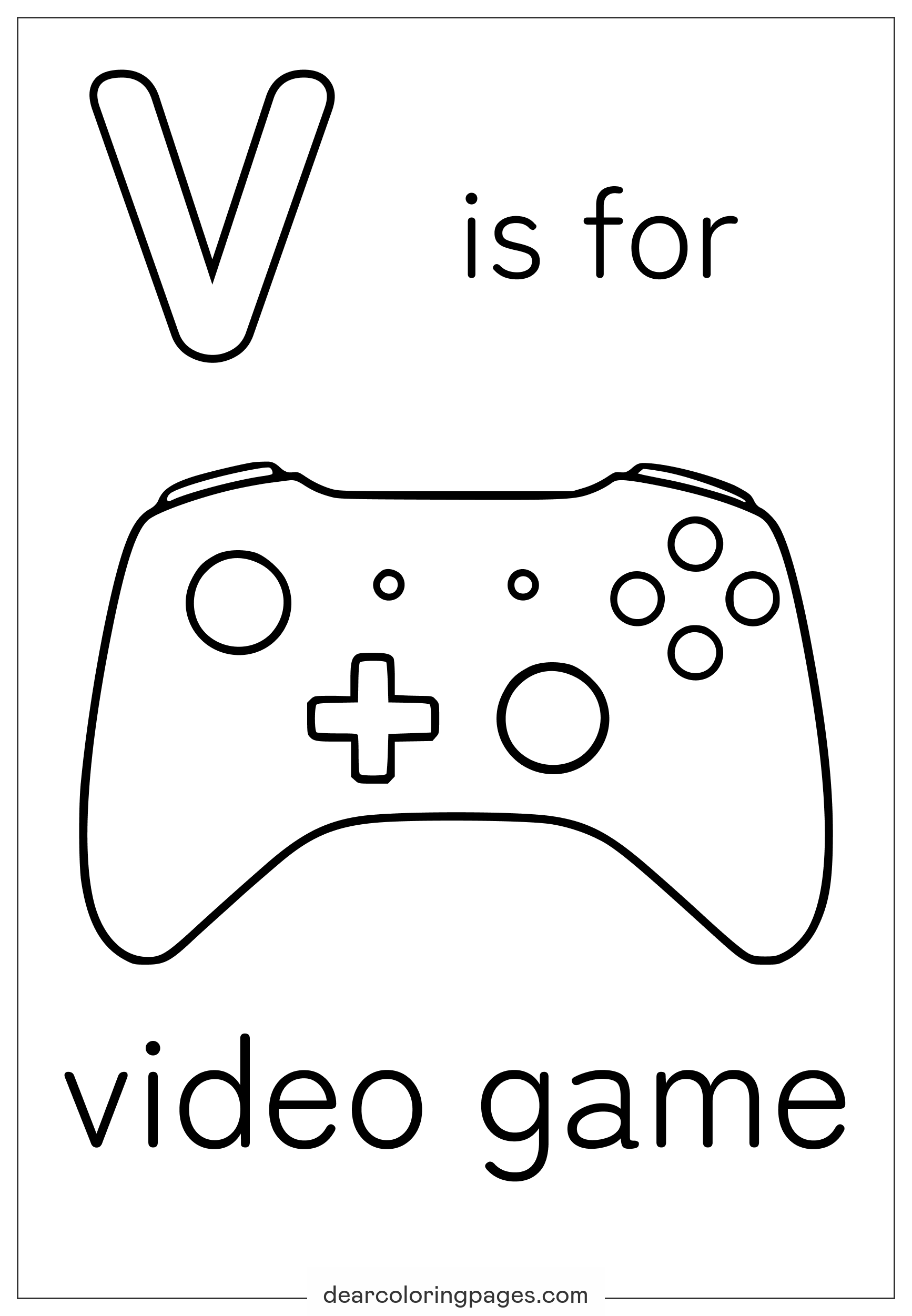 Dibujos para Colorear de Letra V - 13 Diseños Gratuitos