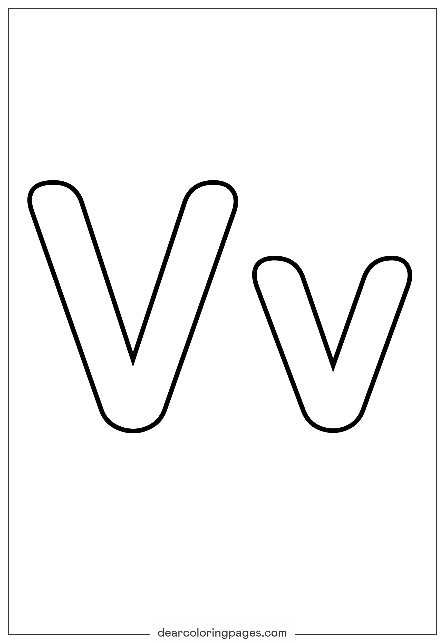 Dibujos para Colorear de Letra V - 13 Diseños Gratuitos