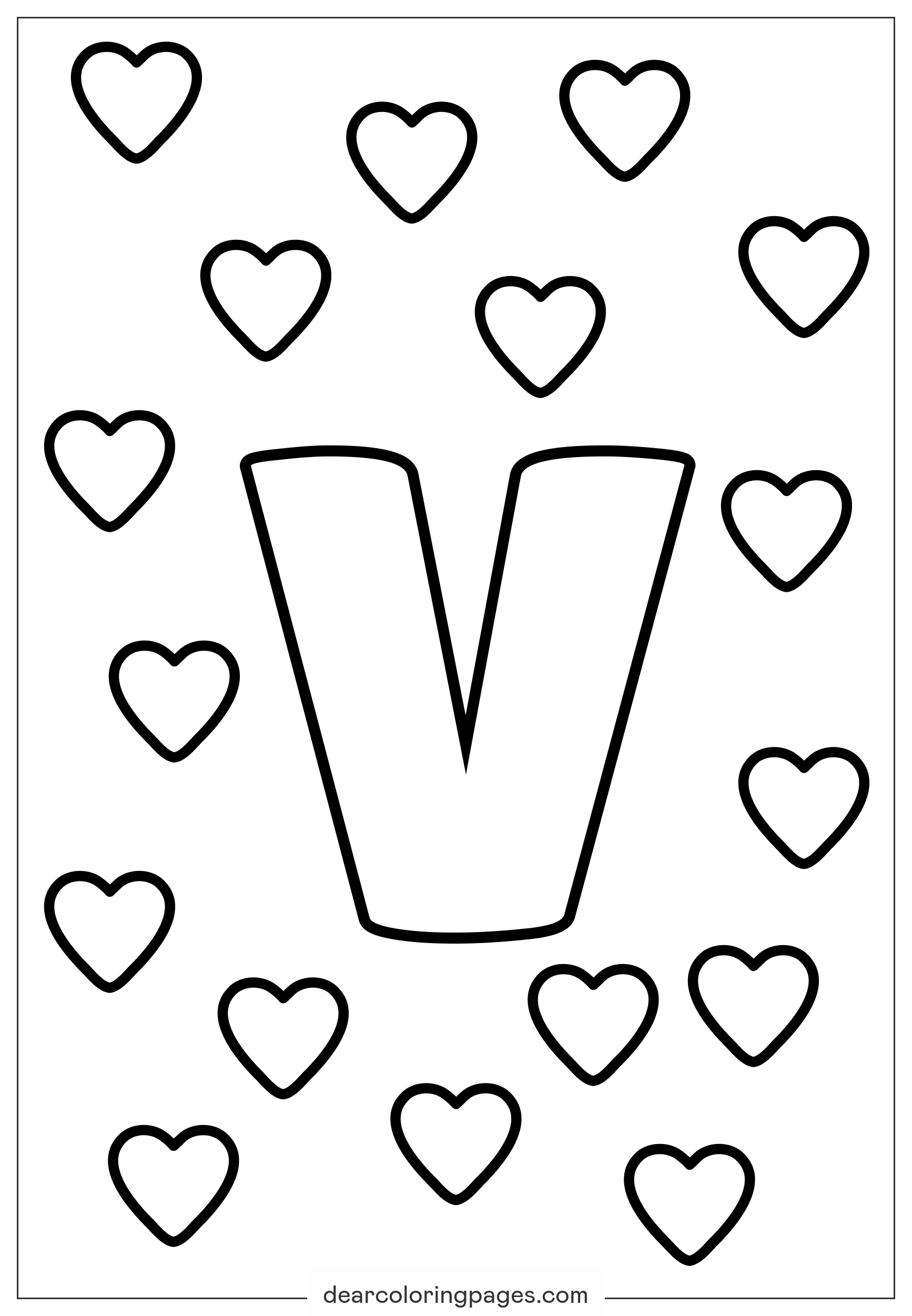 Dibujos para Colorear de Letra V - 13 Diseños Gratuitos