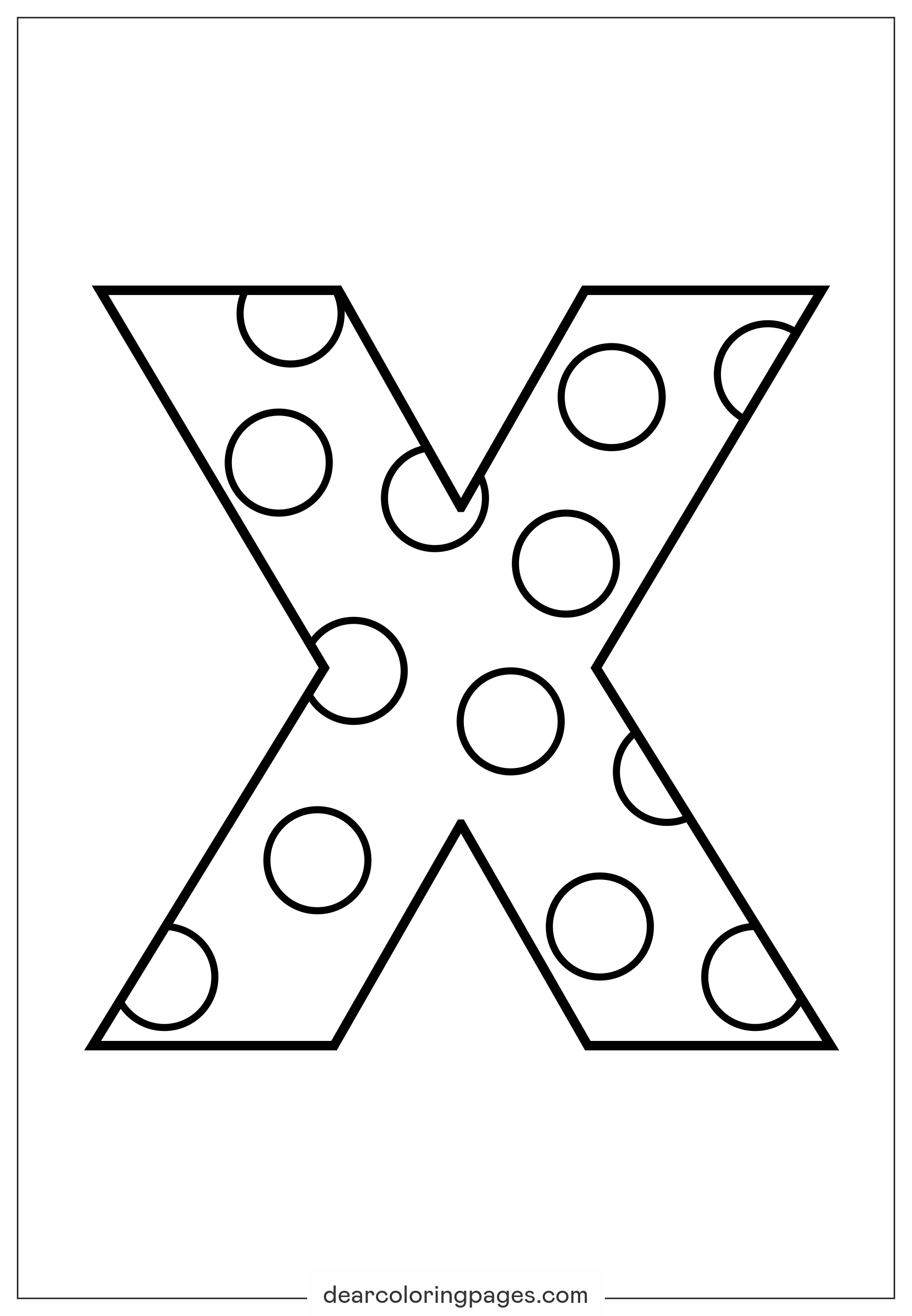 Desenhos para Colorir de Letra X - Designs Gratuitos para Imprimir