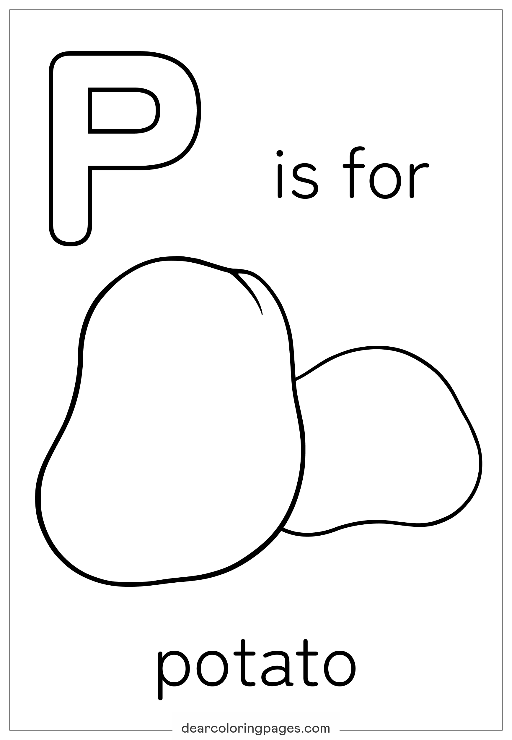 Dibujos para Colorear de Letra P - 13 Diseños Gratuitos