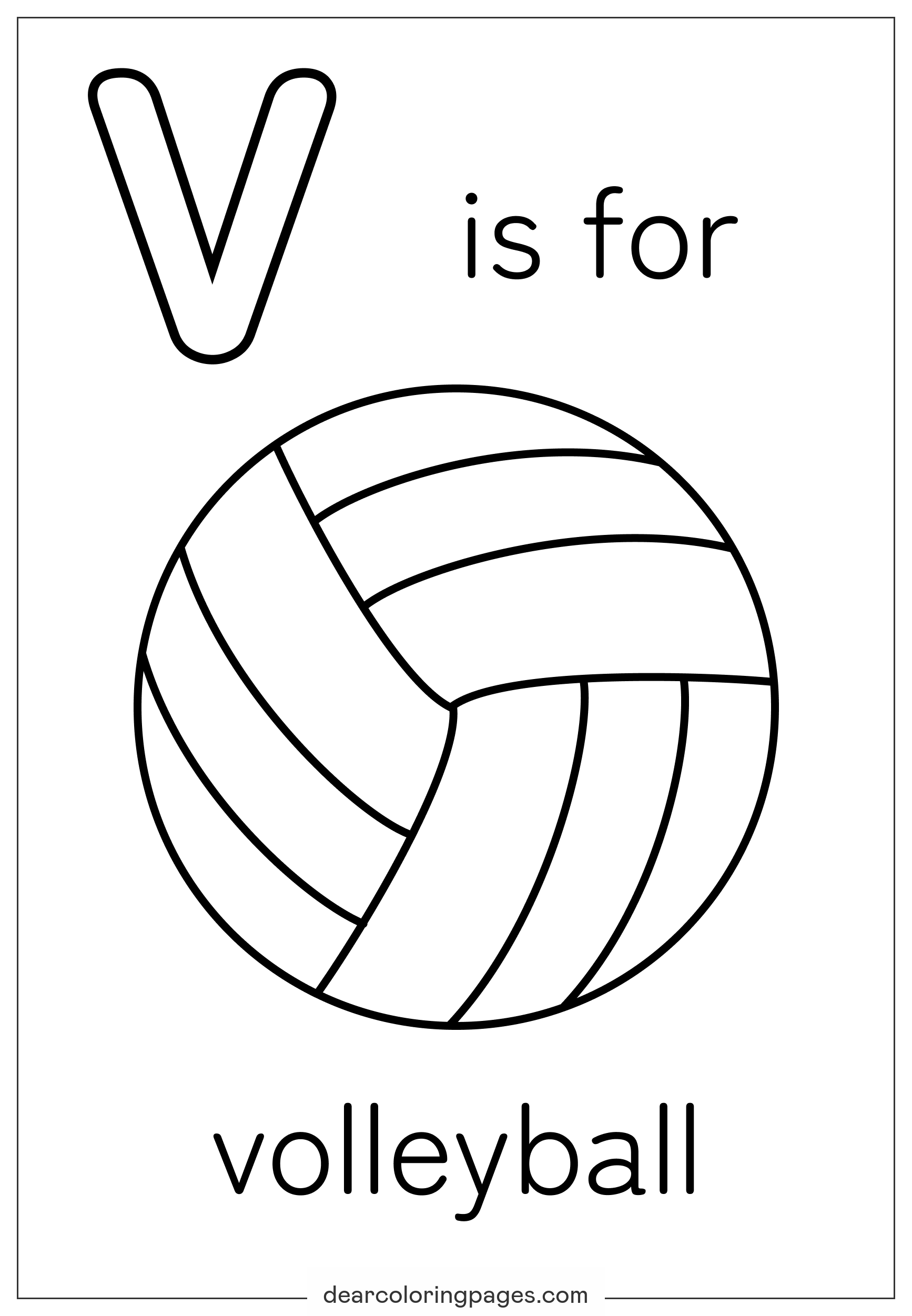 Dibujos para Colorear de Letra V - 13 Diseños Gratuitos